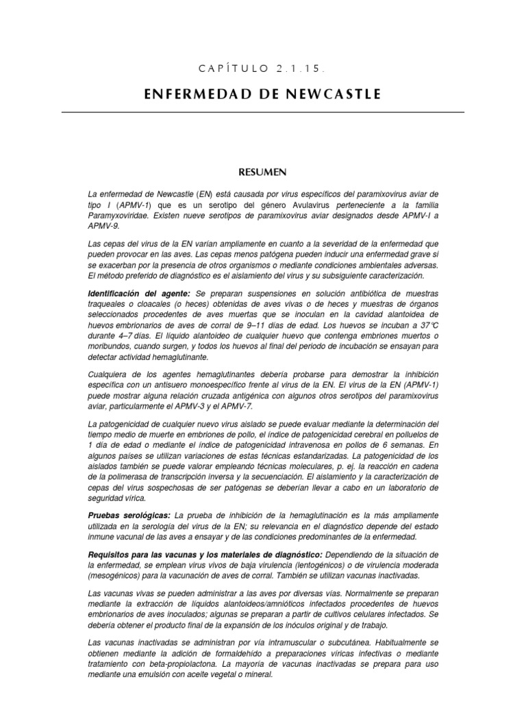 Tratamiento de la Enfermedad de Newcastle | PDF | Virus | Sistema inmune