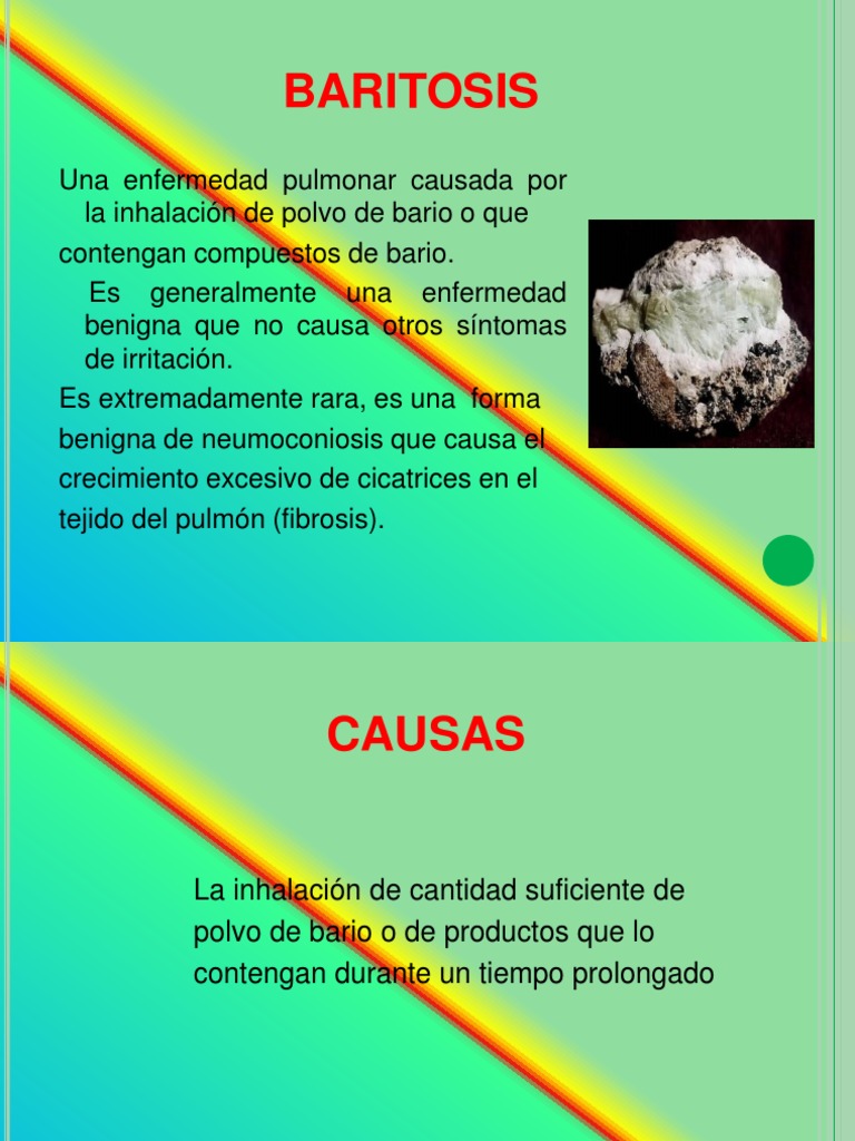 Baritosis: Riesgos y Diagnóstico | PDF | Epidemiología | Medicina CLINICA