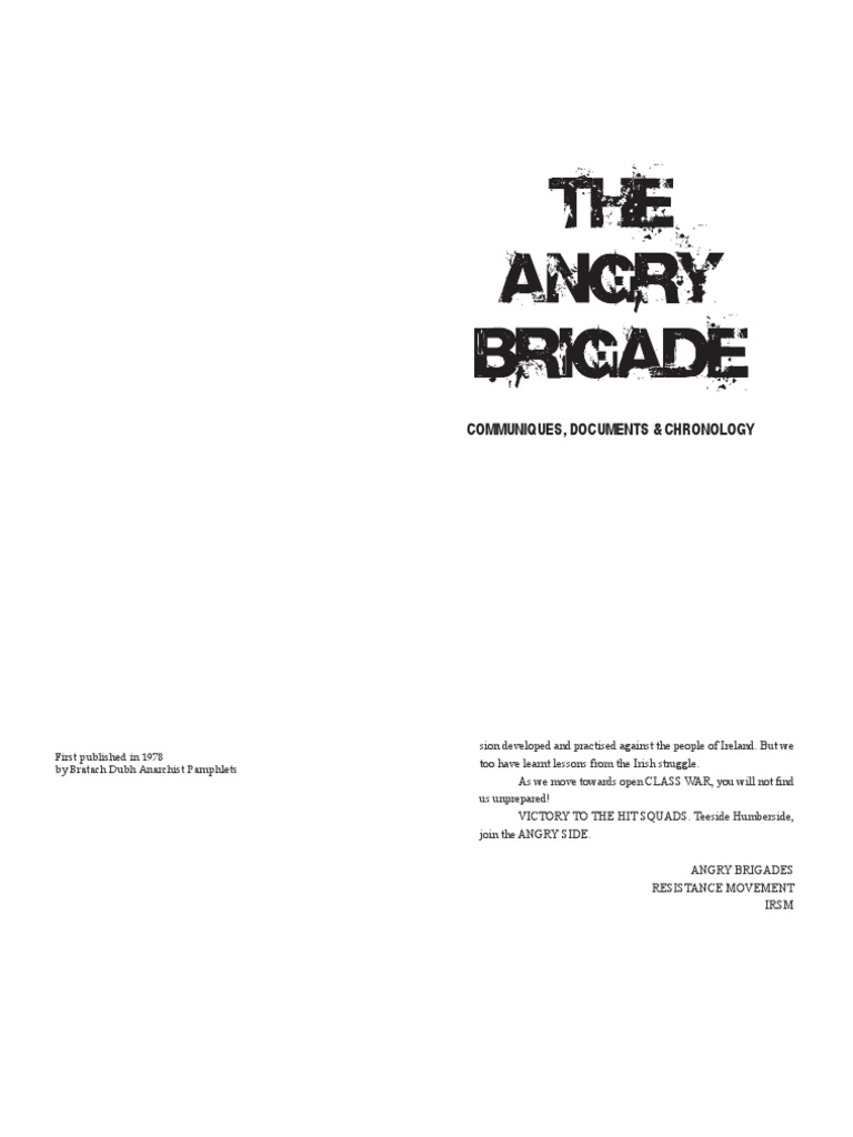 The Angry Brigade - Communiques & Chronology | PDF | Anarchism ...