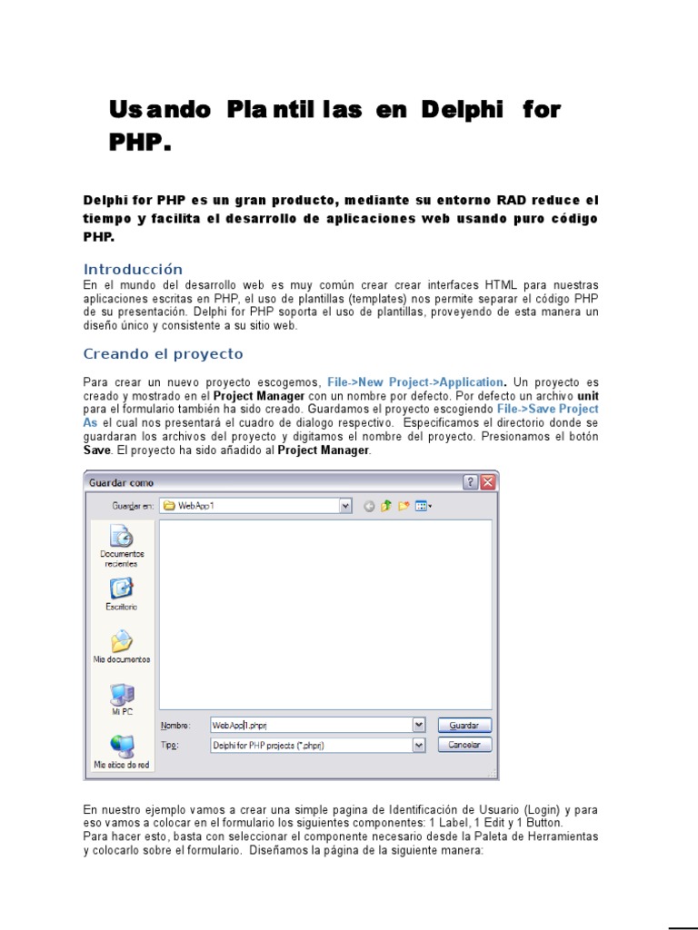Usando Plantillas en Delphi For PHP | PDF | Php | HTML