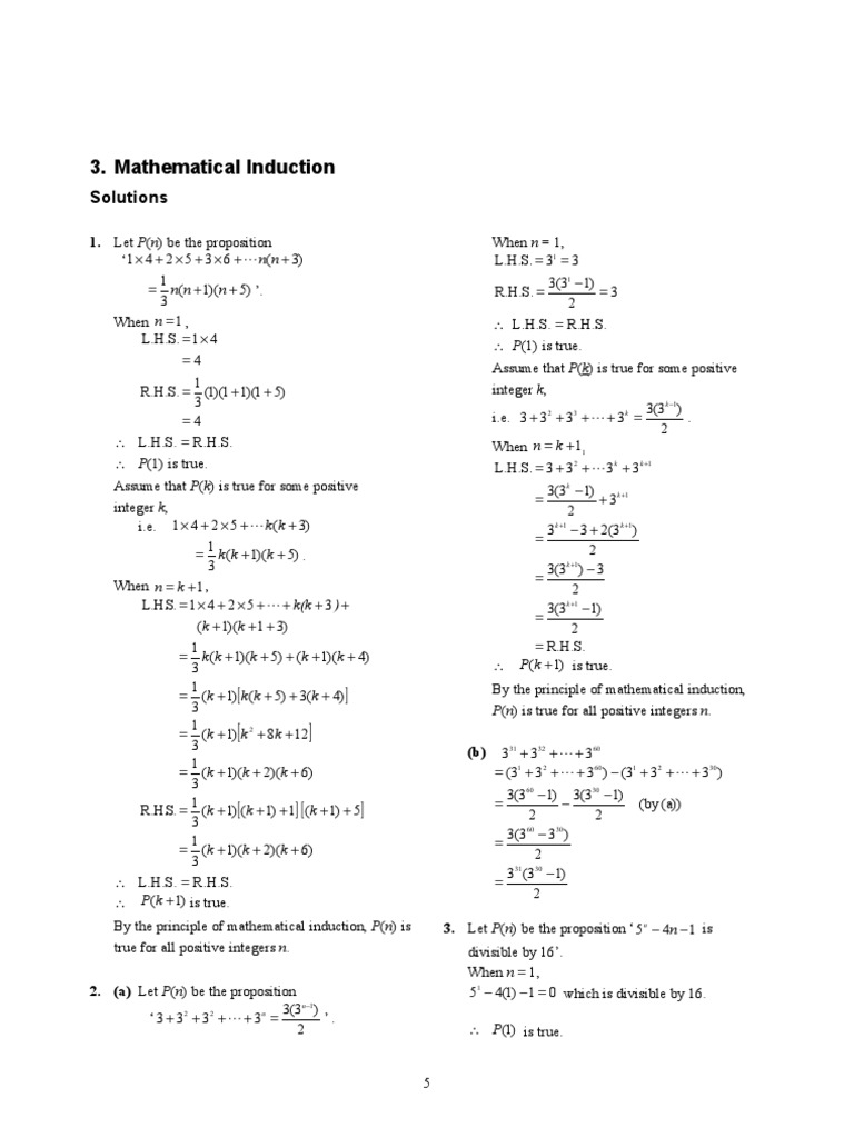Mathematical Induction Proofs Explained | PDF | Logic | Teaching ...