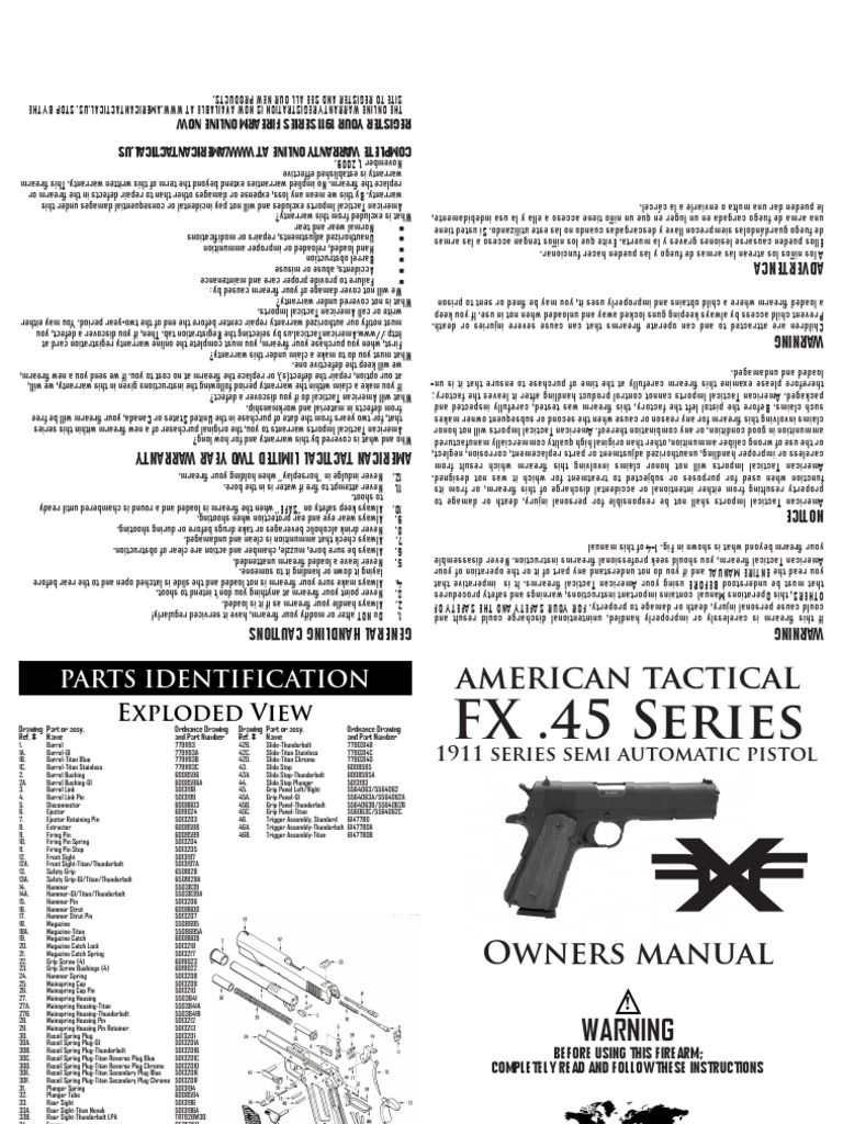 American Tactical FX45 PDF | PDF | Magazine (Firearms) | Trigger (Firearms)