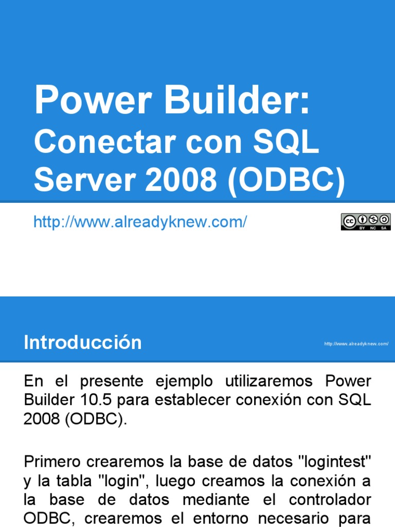 Tutorial PowerBuilder 10.5 - ODBC SQL2008 | PDF | Tabla (base de datos ...