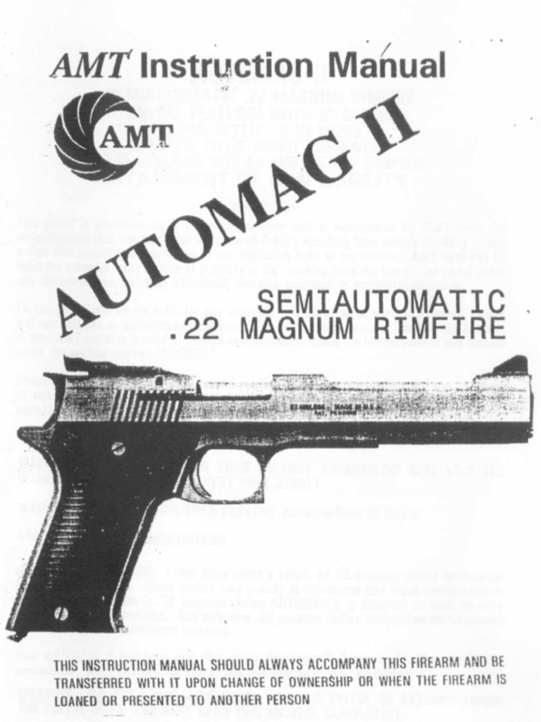 AMT AUTOMAG II.pdf | Magazine (Firearms) | Cartridge (Firearms)
