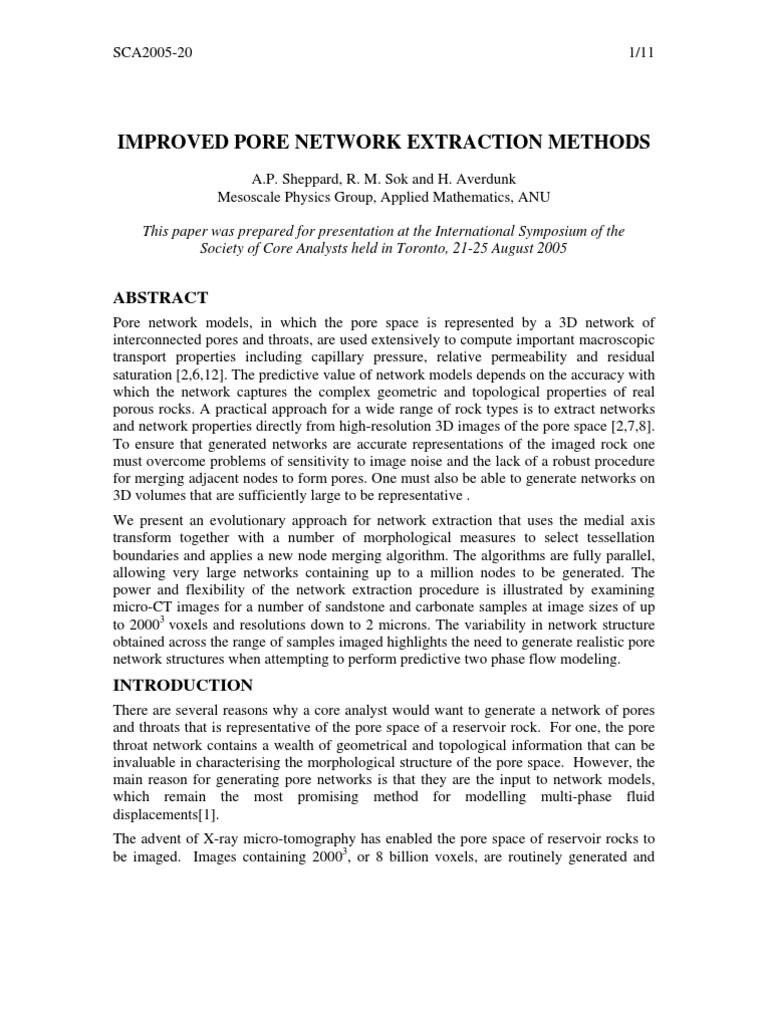 Improved Pore Network Extraction Methods | Download Free PDF | Porosity ...