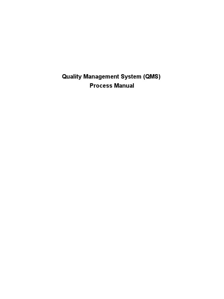 QMS Process Manual | PDF | Quality Assurance | Records Management