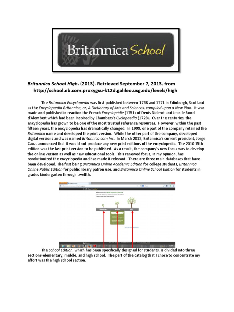 Britannica School High. (2013) - Retrieved September 7, 2013, From ...