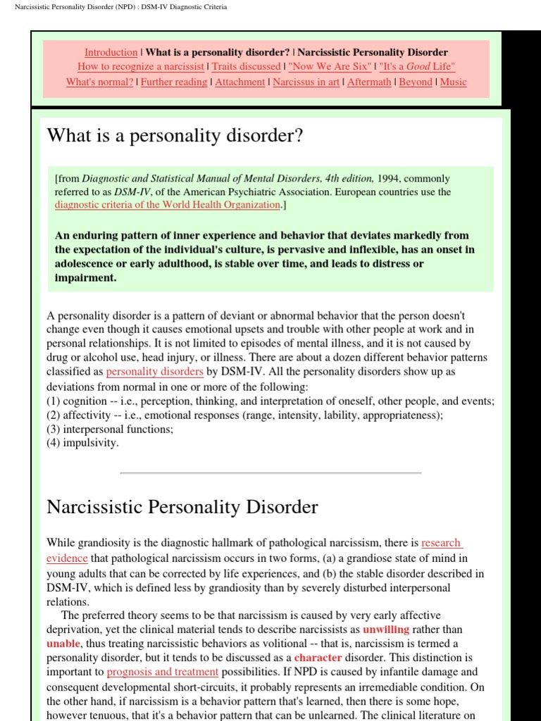NPD Dsm-Iv | PDF | Personality Disorder | Psychopathy