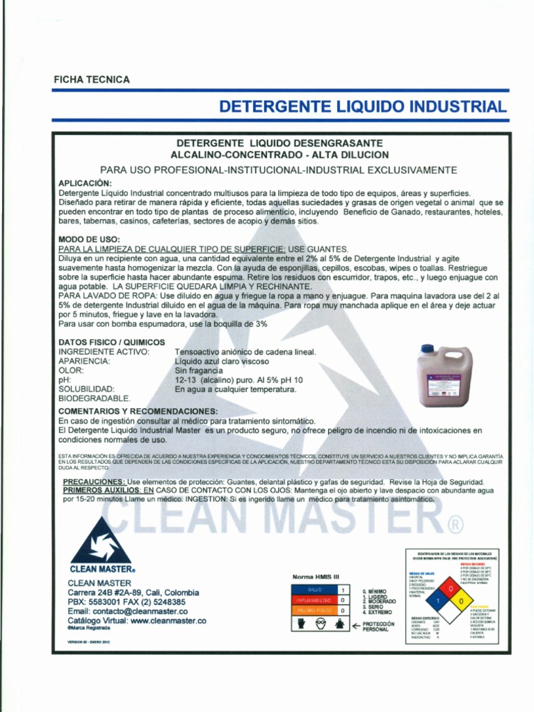 MSDS (Detergente Liquido Industrial).pdf
