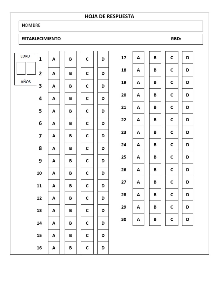 Hoja de Respuesta Simce 4° | PDF | Tecnología