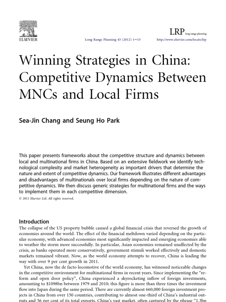 Competitive Strategy China | PDF | Strategic Management | Multinational ...