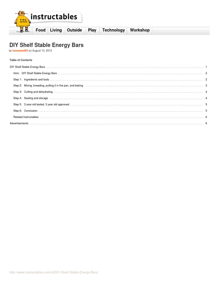 Make Your Own Shelf Stable Energy Bars | PDF | Cookware And Bakeware ...