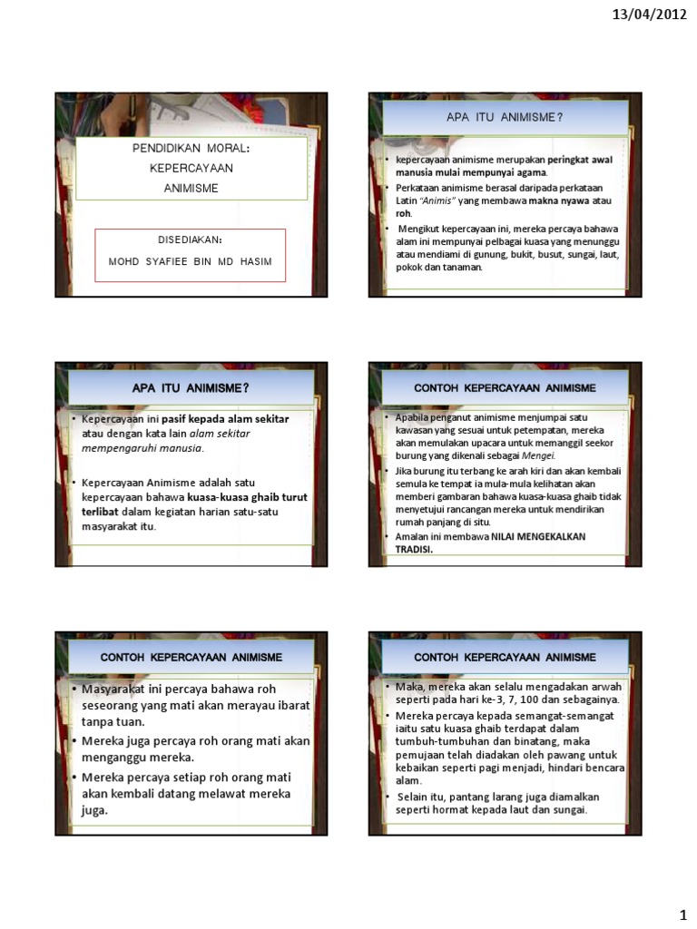 Kepercayaan Animisme Pdf