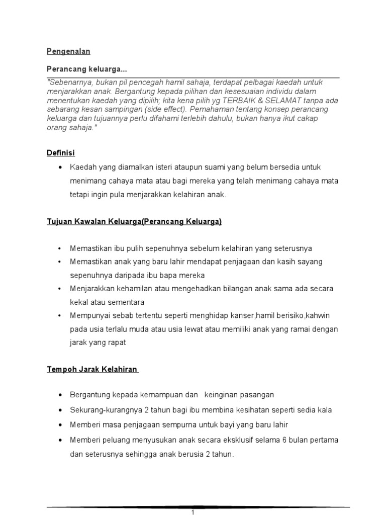Assignment Kaedah Perancang Keluarga | PDF