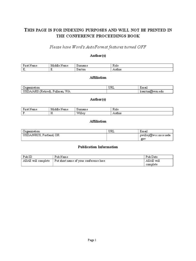ASAE04 Wetlands Conf Final 06-18-04 | PDF | Hydrology | Flood