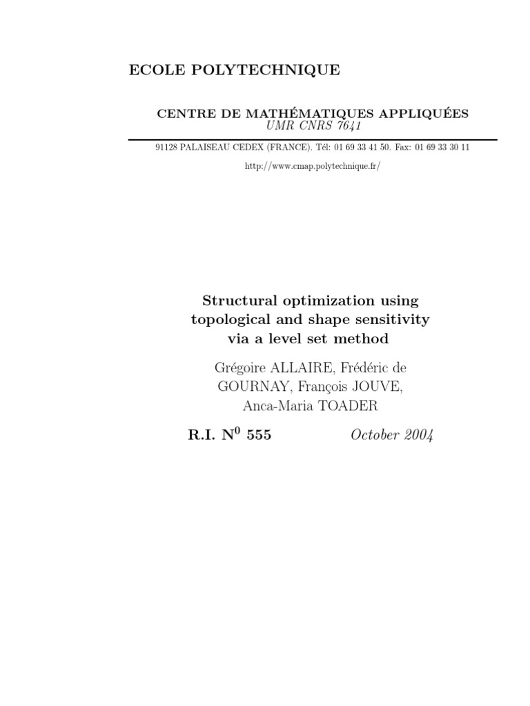 Ecole Polytechnique: Centre de Math Ematiques Appliqu EES Umr Cnrs 7641 ...