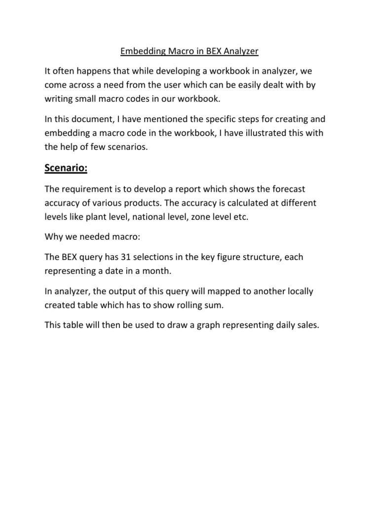 Macro in BEx | PDF | Microsoft Excel | Computer Data