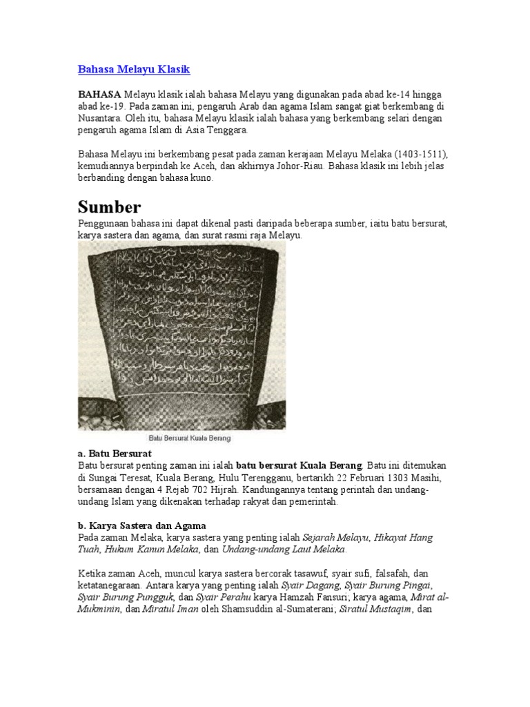 Bahasa Melayu Klasik Pdf