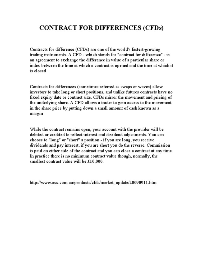 Contract For Differences | PDF | Contract For Difference | Share (Finance)