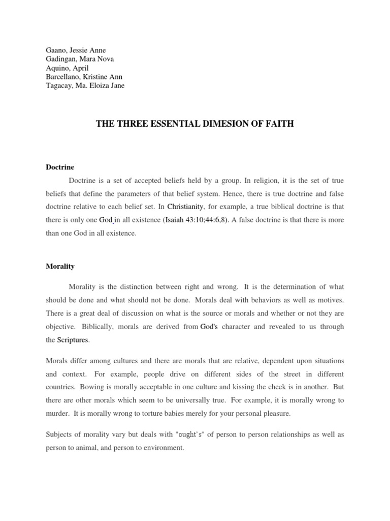 Three Dimensions of Christian Faith | PDF | Worship | Morality