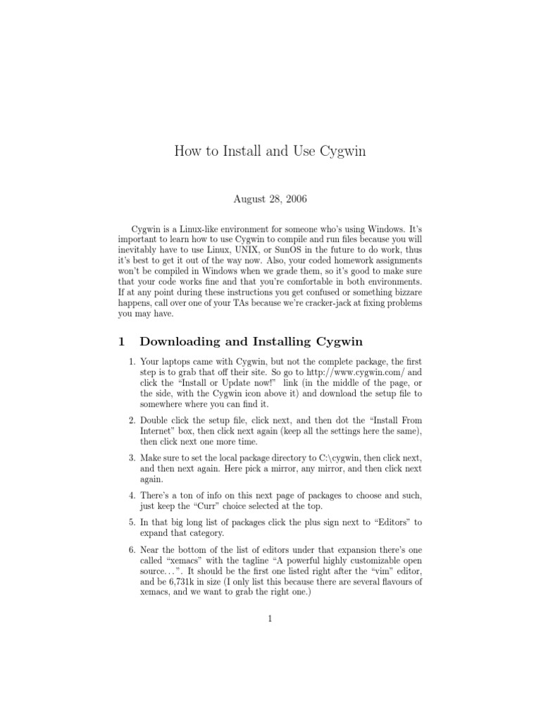 How To Install and Use Cygwin | PDF | Command Line Interface | Directory (Computing)