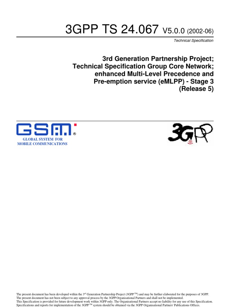 3GPP TS 24.067 | PDF | Business | Technology & Engineering