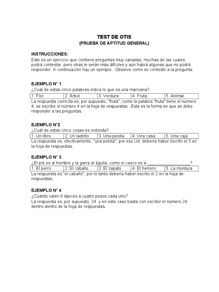 Test de Otis | PDF | Caballos | Naturaleza