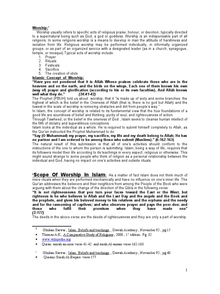Concept of Worship in Islam and Hinduism | PDF | Worship | Idolatry