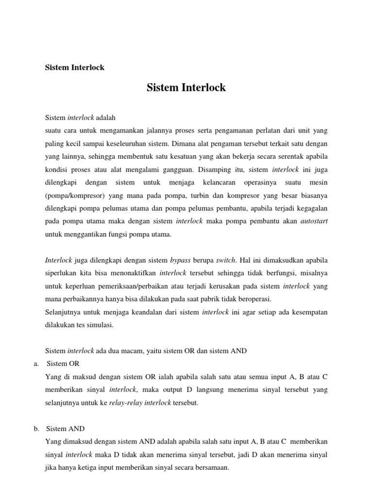 Sistem Interlock | PDF