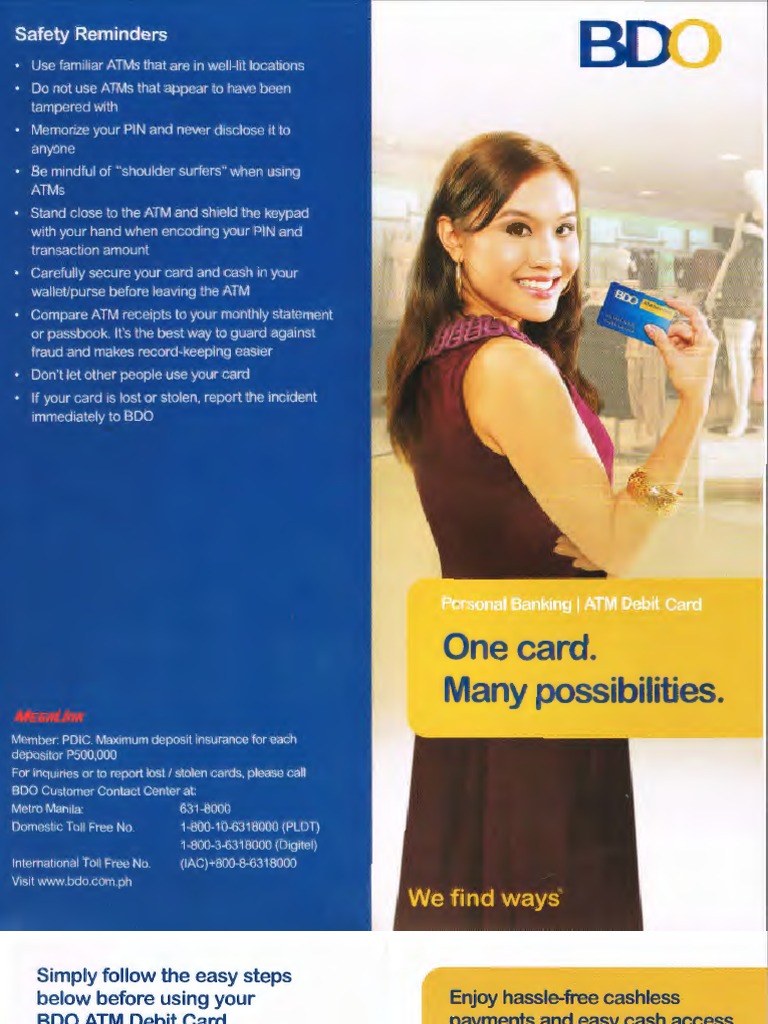 Bdo Atm Debit Card Reminder | PDF | Personal Identification Number ...