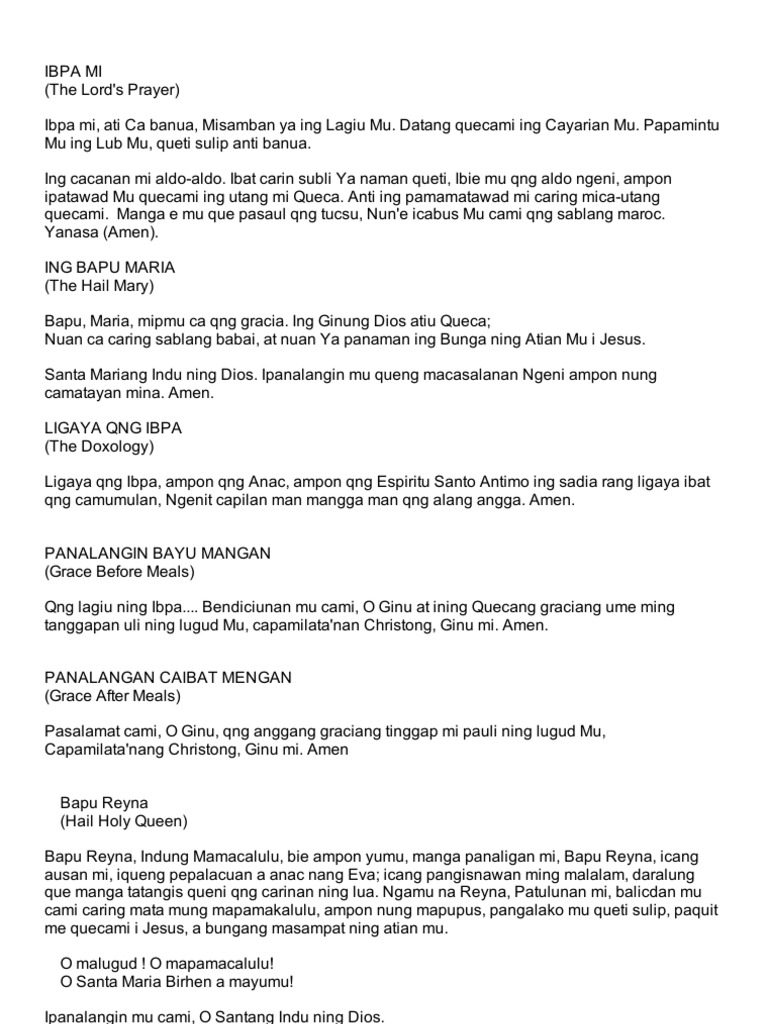Kapampangan Prayers | PDF