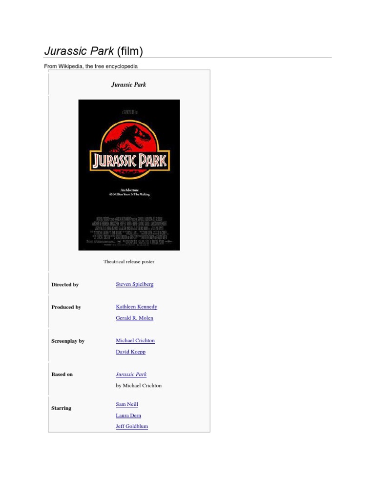 Jurassic Park | PDF | Leisure