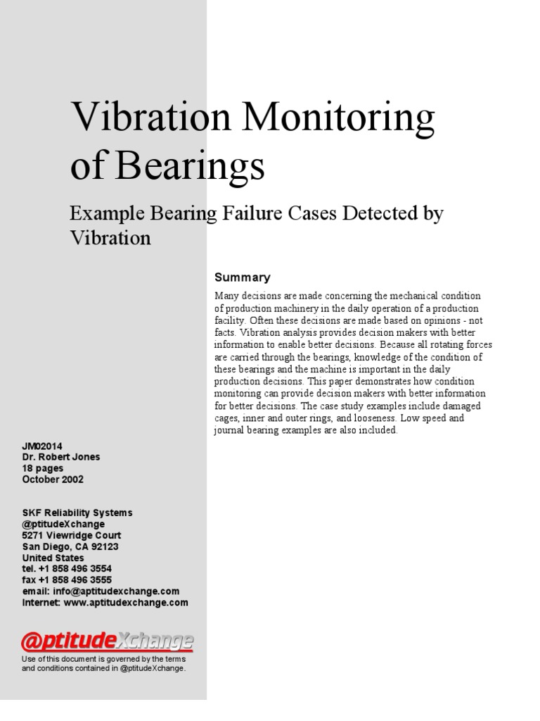 Vibration Monitoring of Vibrations | PDF | Bearing (Mechanical ...