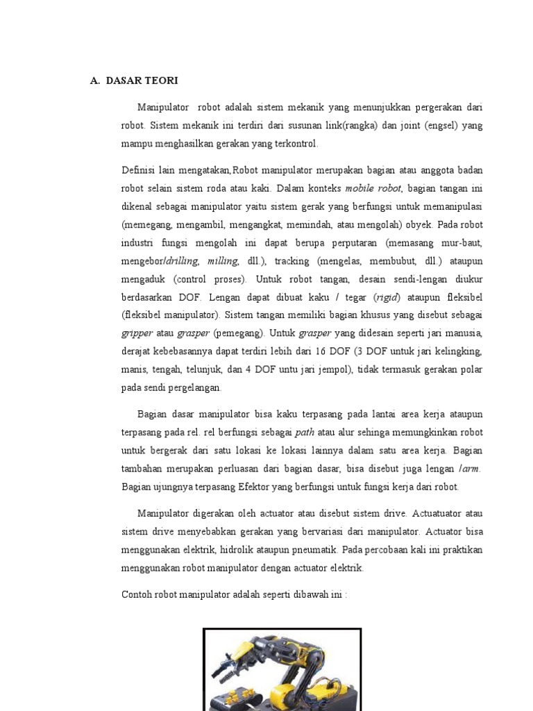 Robot Tangan Satu Sendi | PDF | Teknologi & Rekayasa