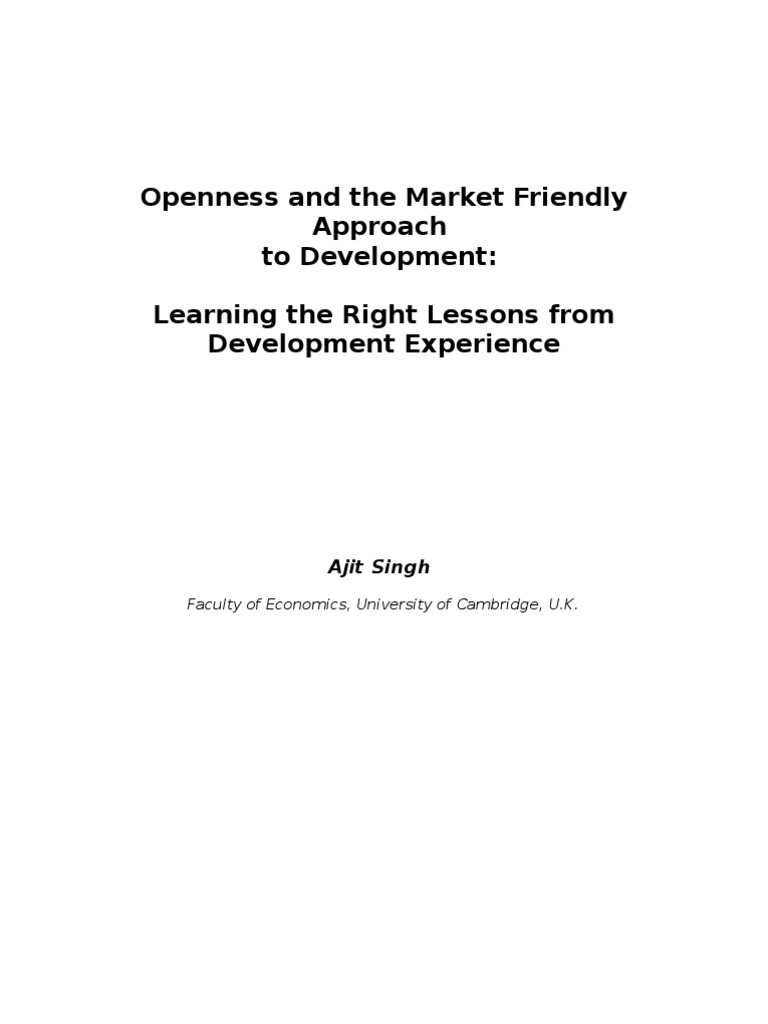 Openness in Development Policy Debate | PDF | Industrial Policy | Economics