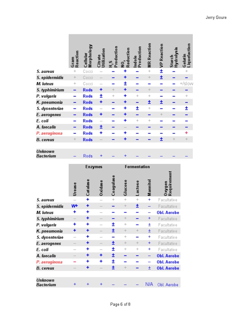 Microbiology - Bacteria Table | Bacteria | Microbiology | Free 30-day ...