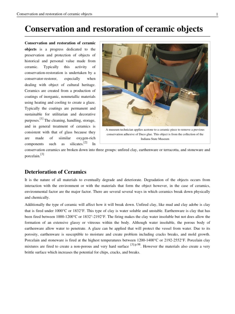 Ceramic Conservation Guide | PDF | Chemical Substances | Chemistry