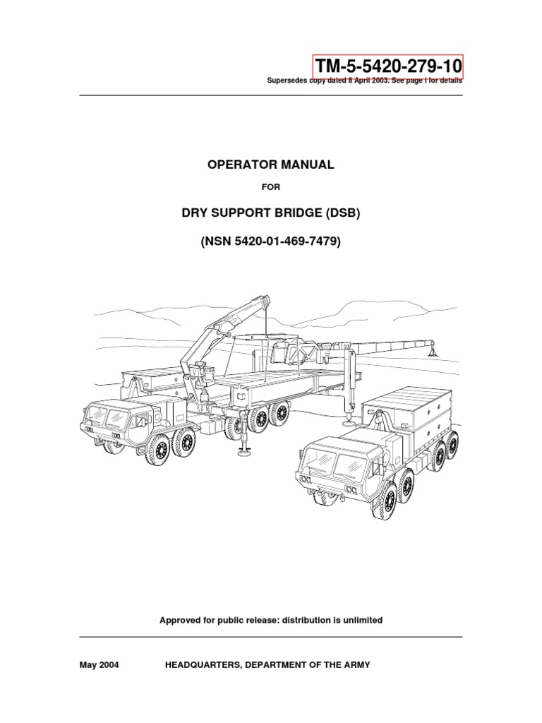 TM 5-5420-279-10 Dry Support Bridge Launcher M1975 | PDF | Elevator ...