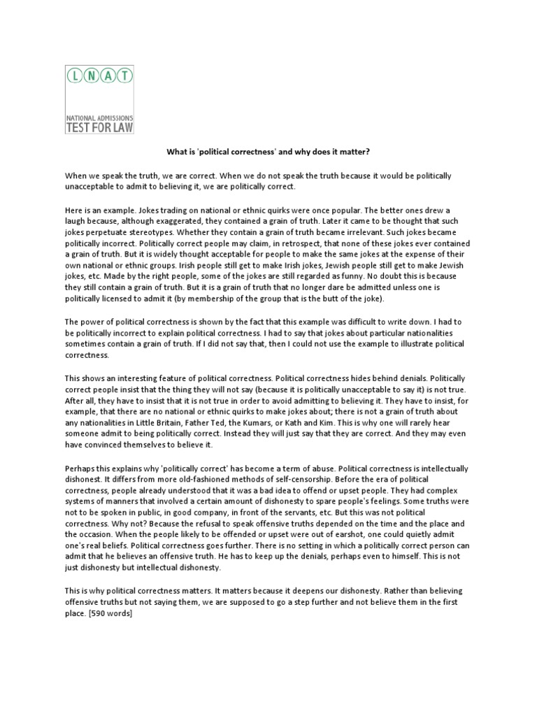 Sample Political Essay For LNAT | PDF | Political Correctness | Social ...