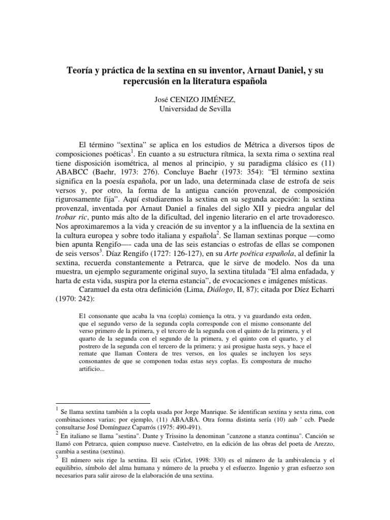 La sextina de Arnaut Daniel | PDF | Poética | Forma poética