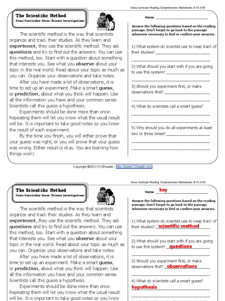Scientific Method Reading Comprehension | PDF | Scientific Method ...