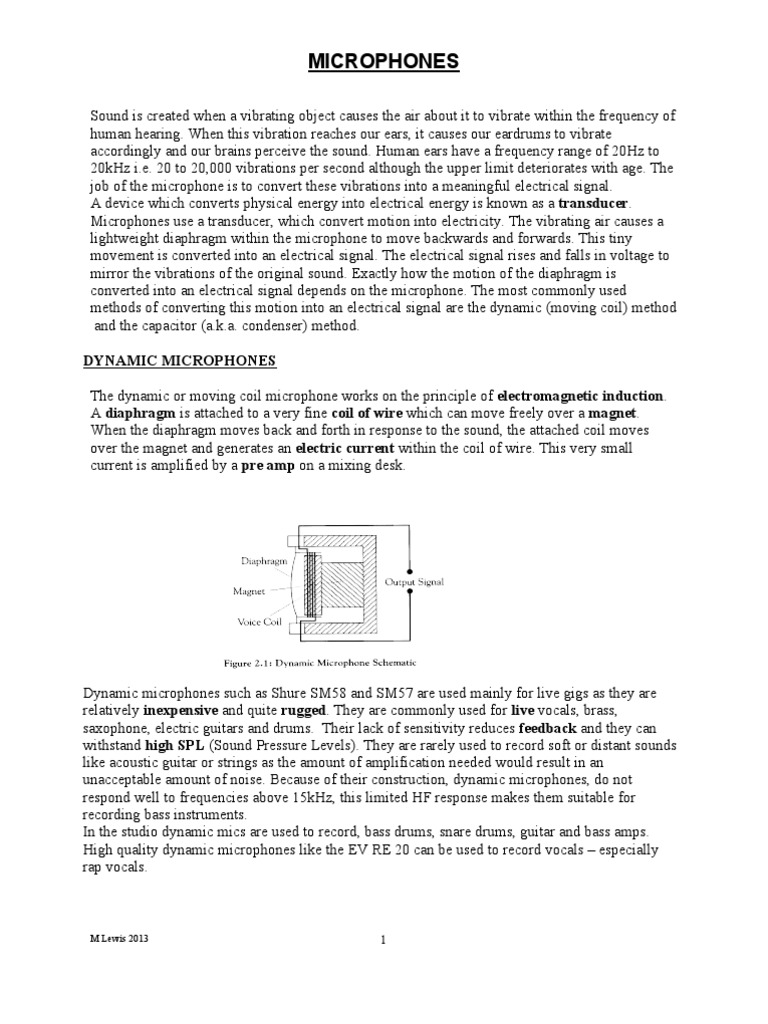 Microphones | PDF | Microphone | Loudspeaker