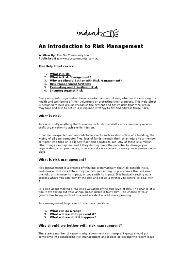 Risk Management | PDF