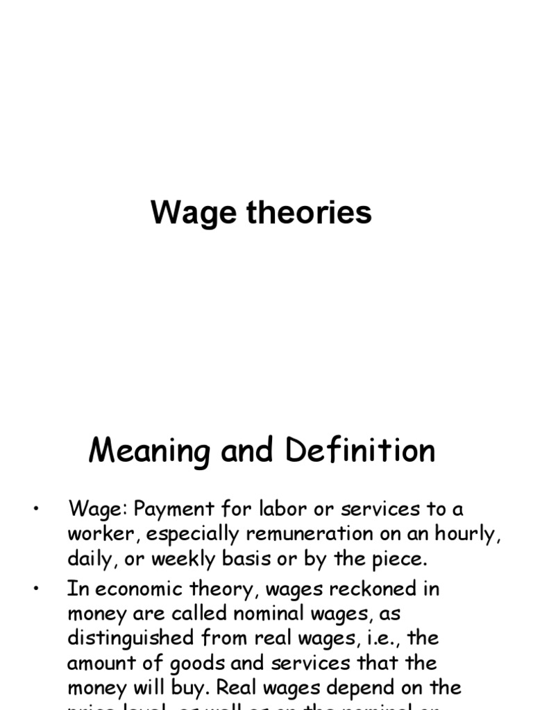 Wage Theories