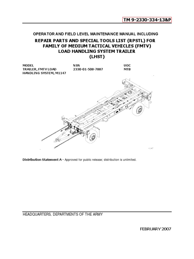 FMTV Load Handling System Trailer TM | PDF | Anti Lock Braking System ...