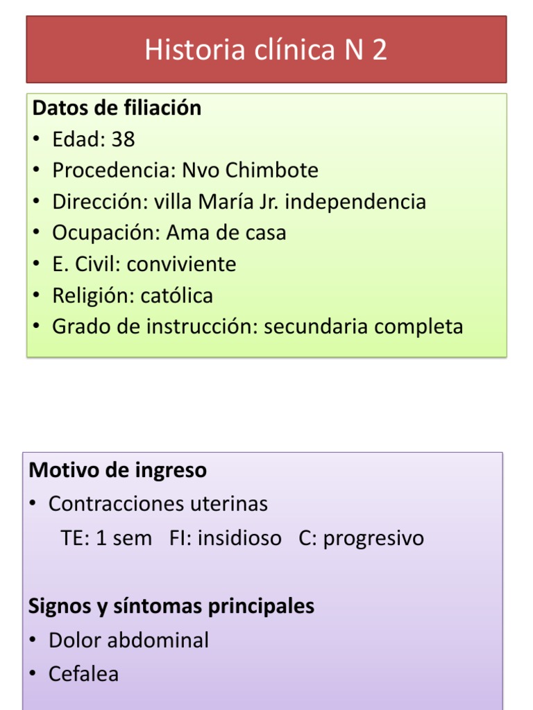Historia Clínica N 2.pptx Diapoo | PDF | Parto | Vagina
