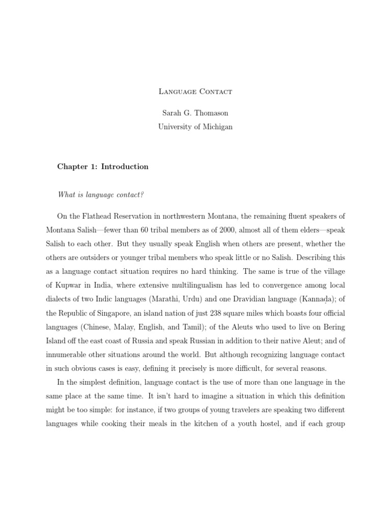 What Is Language Contact? | PDF | Multilingualism | Writing