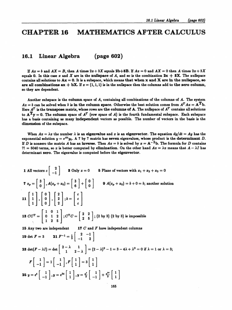 Mathematics After Calculus: Linear Algebra (Page | Download Free PDF ...