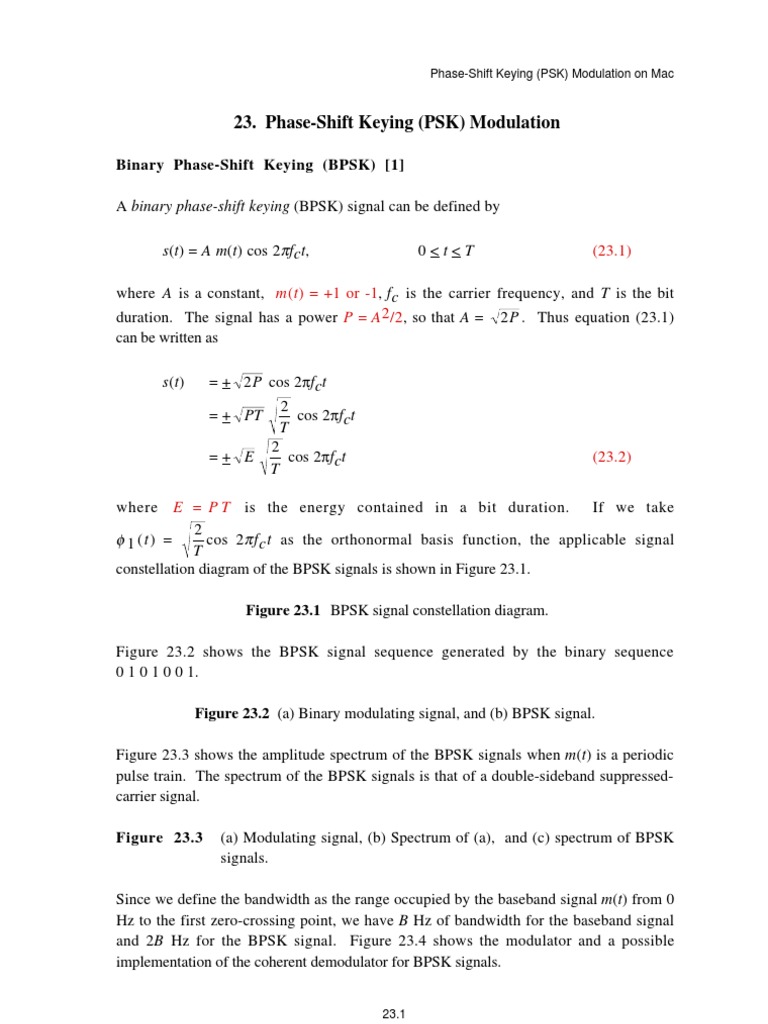 Phase-Shift Keying (PSK) Modulation | PDF | Modulation ...