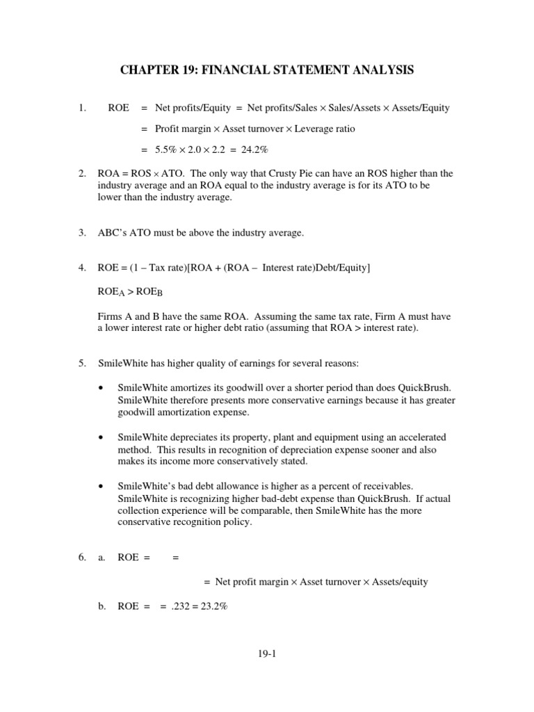 Chapter 19: Financial Statement Analysis | PDF | Margin (Finance ...